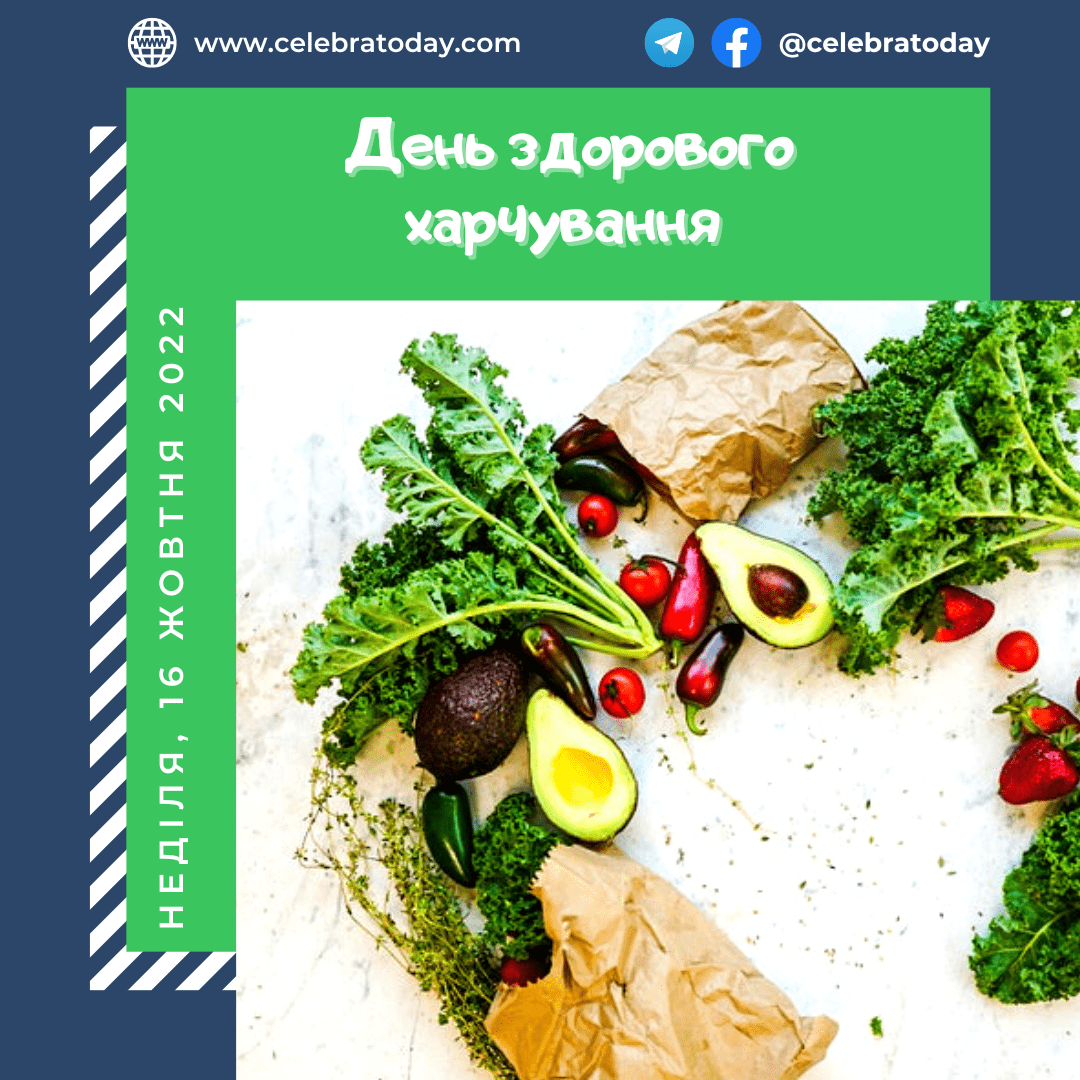 Всесвітній день здорового харчування - свято 16 жовтня | celebratoday.com